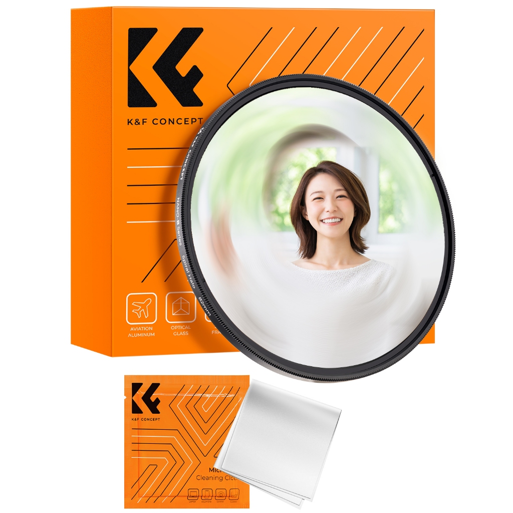 K&F Concept NANO-B Spiral Halo Camera Lens Filter 58mm-82mm Halo Swirl ...