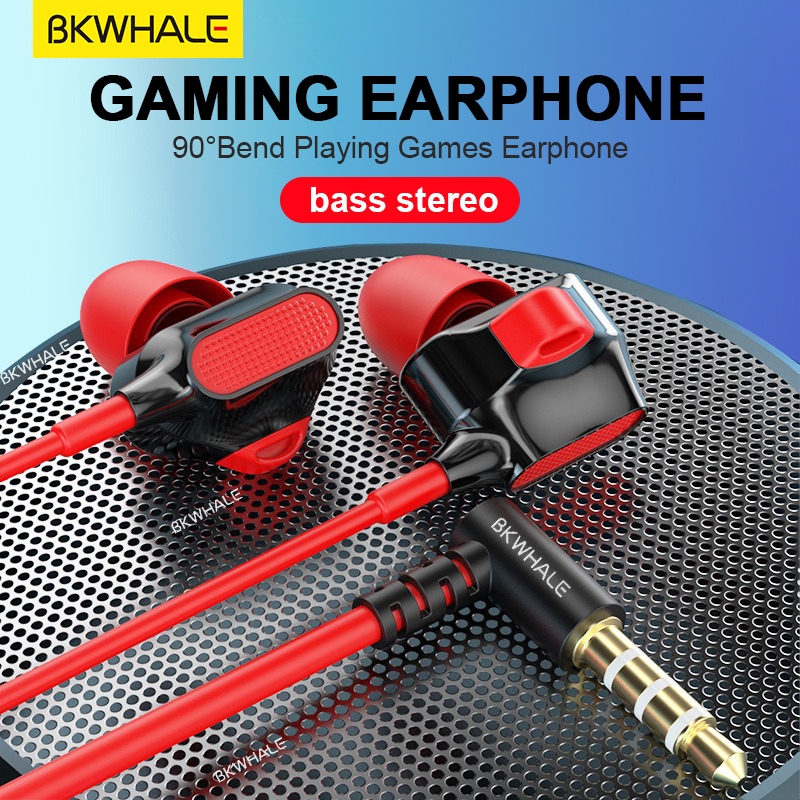 BKWHALE BK01 Extra Bass Stereo Metal Gaming Earphone With Mic (3.5mm ...