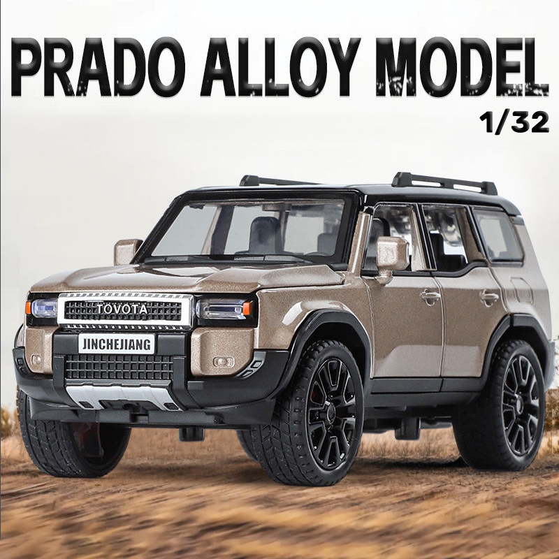 【RUM】1:32 Scale New Toyota Prado Alloy Car Model Light & Sound Effect ...