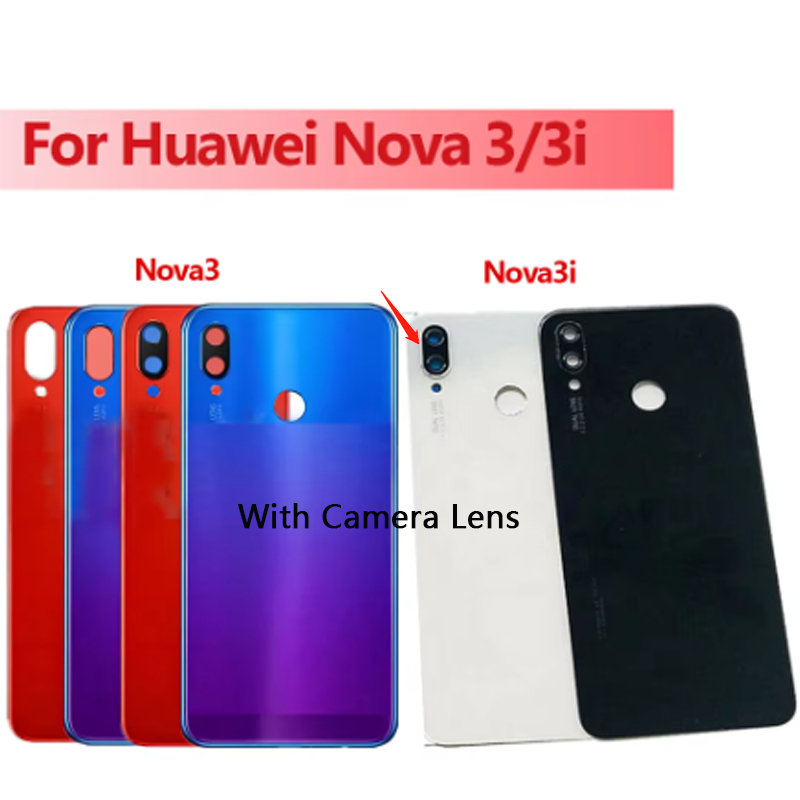 New For Huawei Nova 3i Battery Cover Back Glass Rear Battery Cover Door Housing For Huawei Nova3 ...