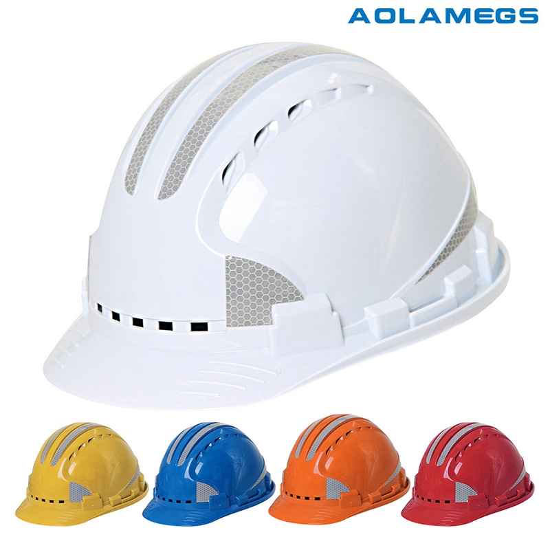AOLAMEGS Construction Site Safety Helmet V-shaped Anti Impact ...