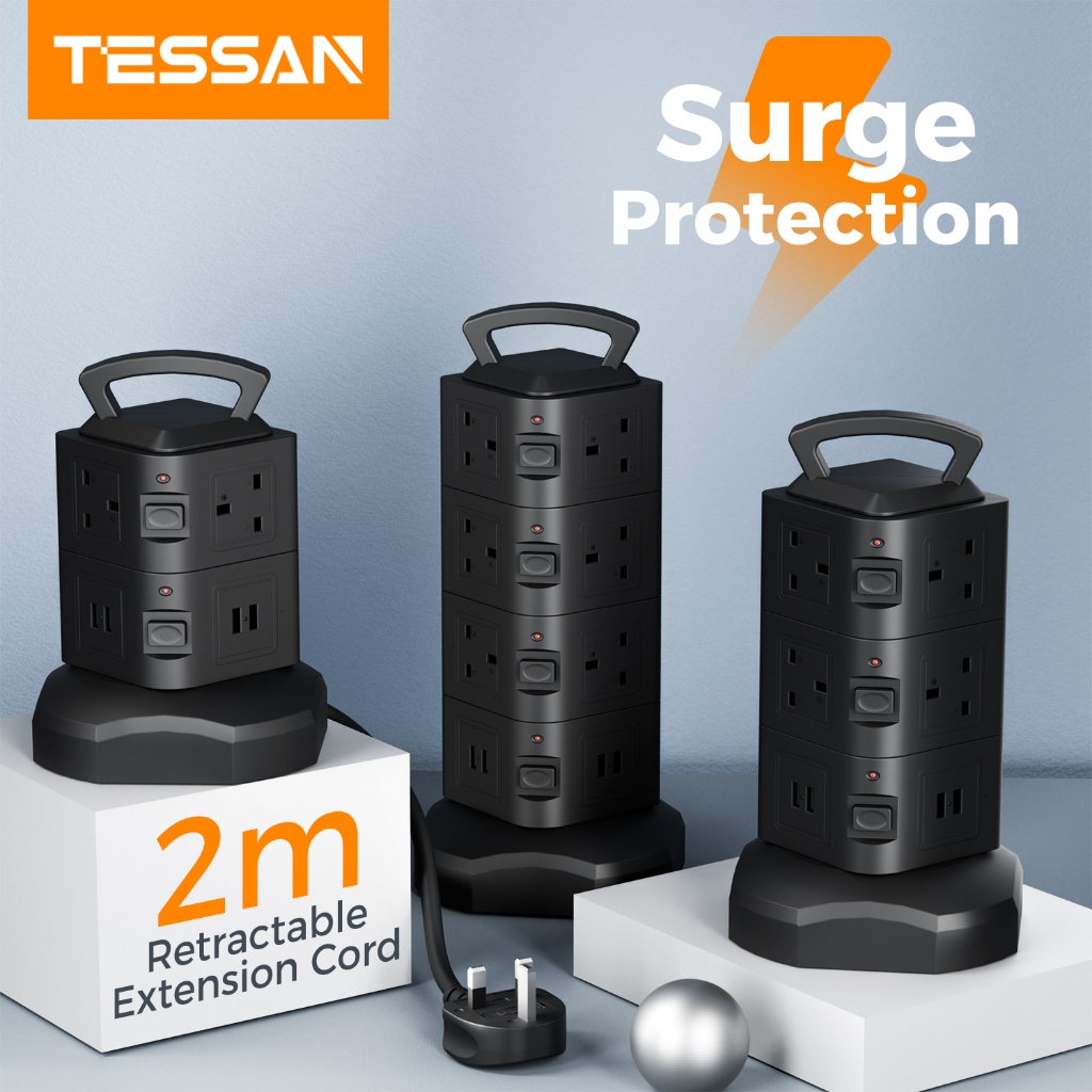Power Extension Tower Extension Plug Tower Socket Surge Protector 10 ...