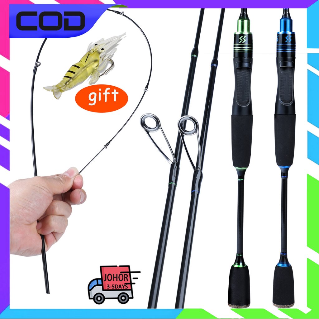 Sougayilang 3 Colors Spinning/Casting Fishing Rod 1.8-2.1m Ultralight Fishing Rod 2 Sections For ...