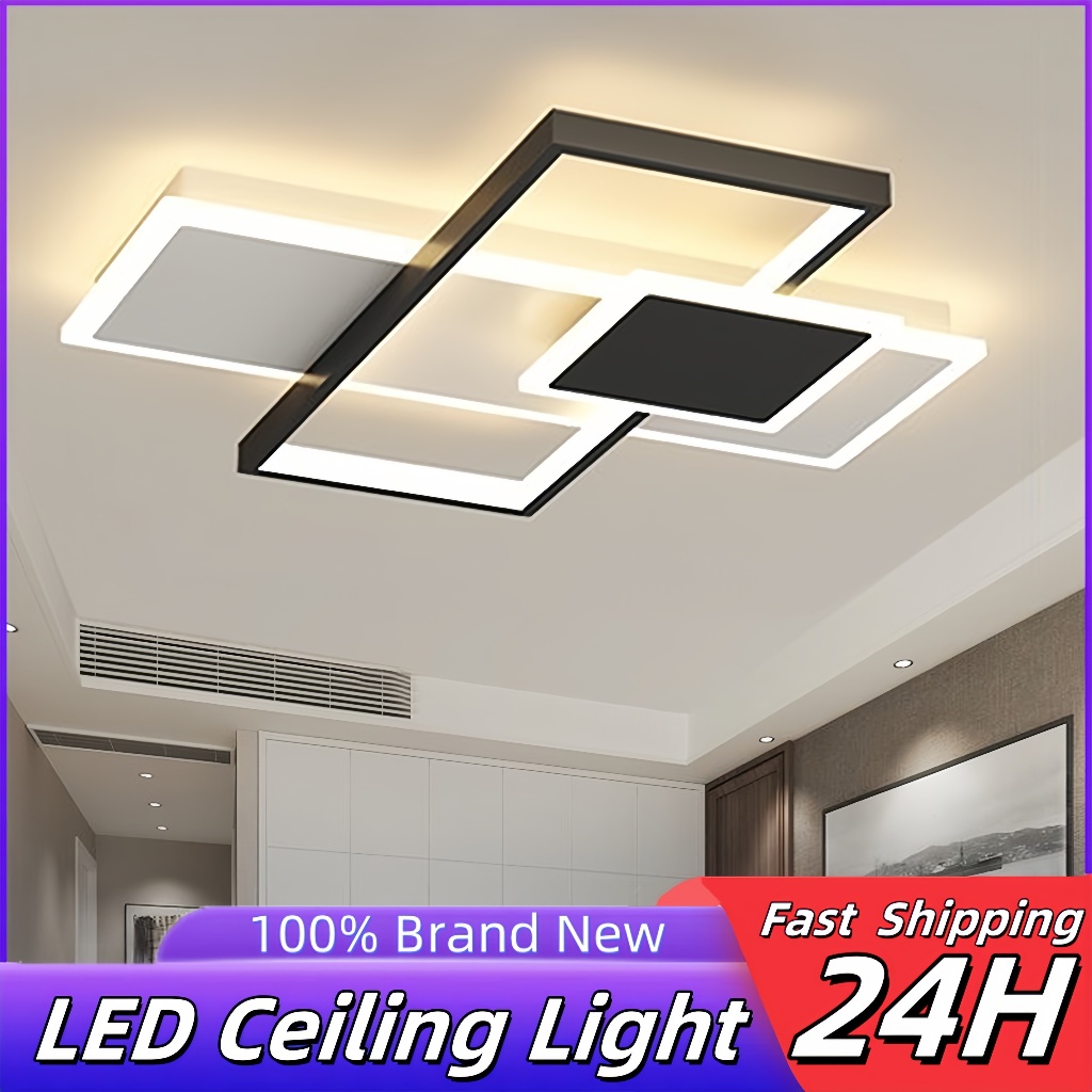 （COD）Nordic 48W LED Ceiling Light Tricolor Lampu Siling Ruang Tamu ...