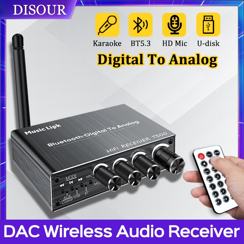DISOUR DAC Bluetooth 5.3 Audio Receiver Digital To Analog Converter 3 ...