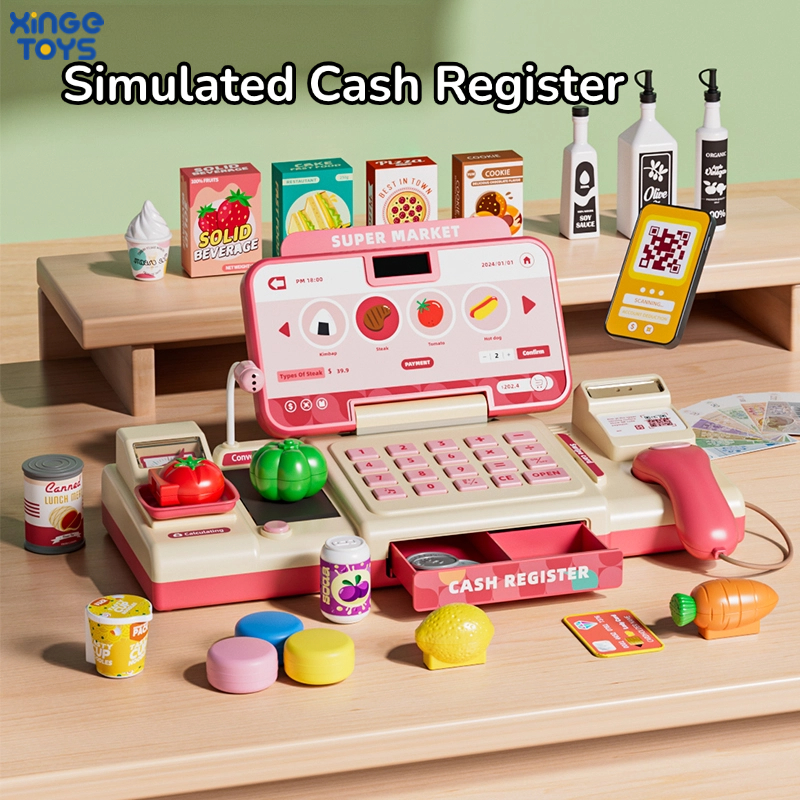 ⭐Ready Stock⭐Cashier Machine Toys Pretend Play Set Supermarket Cash ...