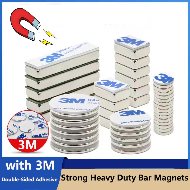 Strong Rare Earth Neodymium Magnets with 3M Double-Sided Adhesive ...