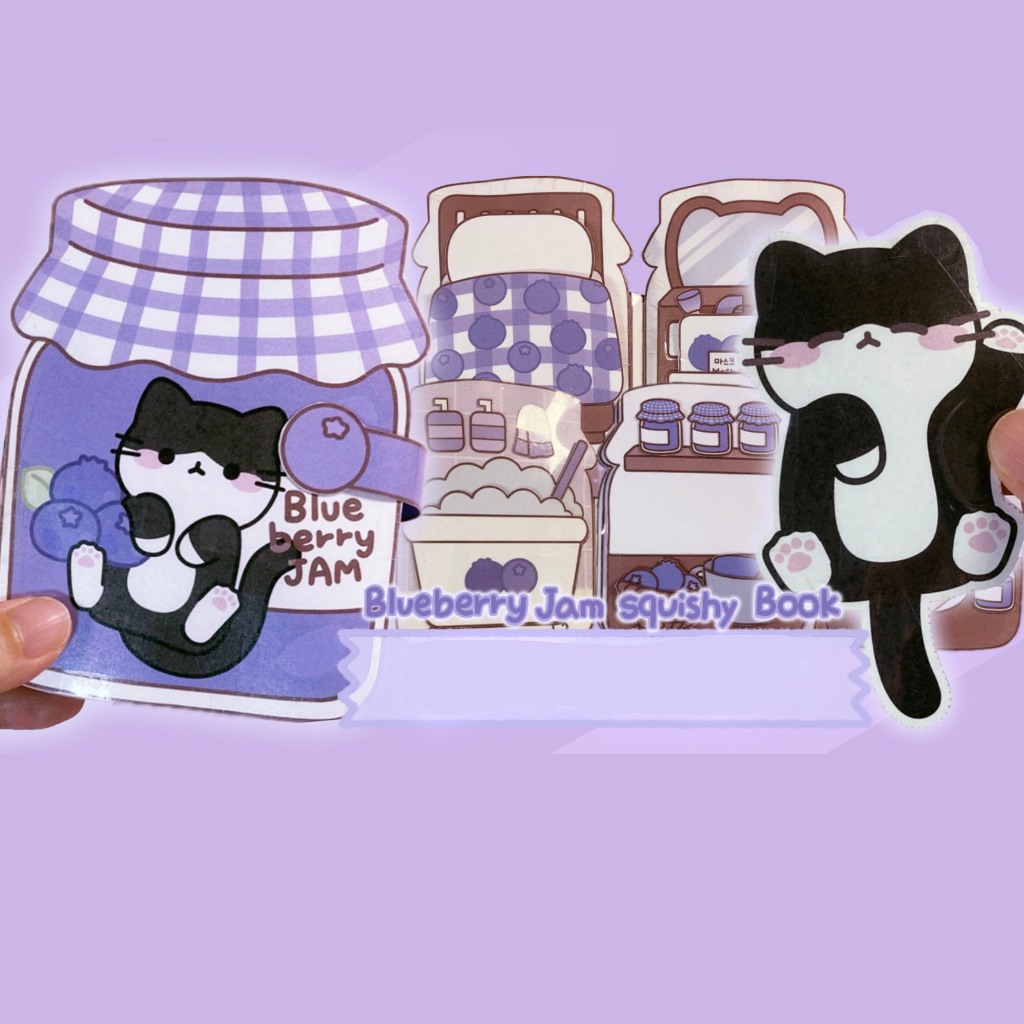 Blueberry Jam Cat Cartoon Decompression Toy Material Pack Quiet Book ...