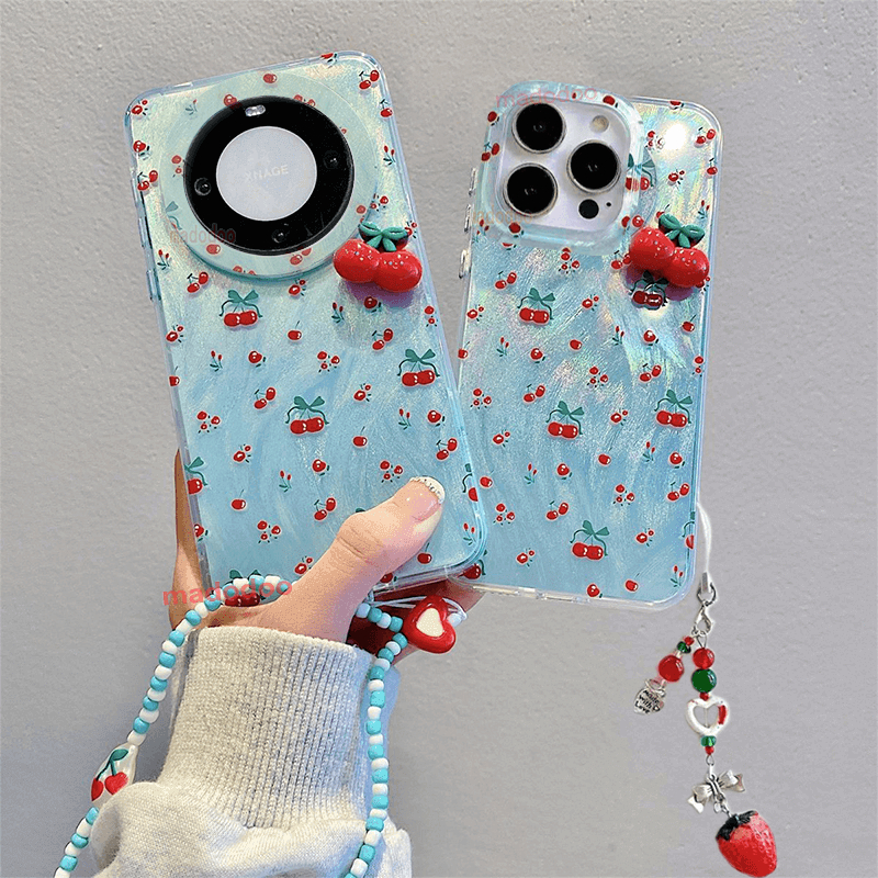 3D Handmade Girly Red Cherry Casing Huawei Honor X8C X9C X7C X5B 200 ...