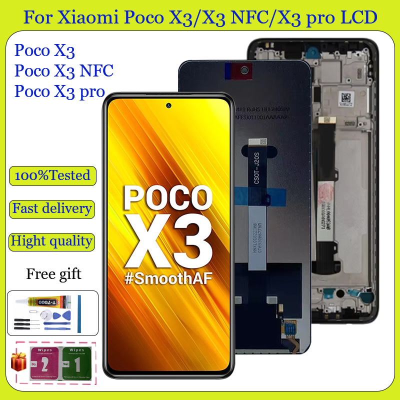 Original For Xiaomi POCO X3 Display LCD Touch Screen Digitizer For POCO X3 Pro NFC LCD ...