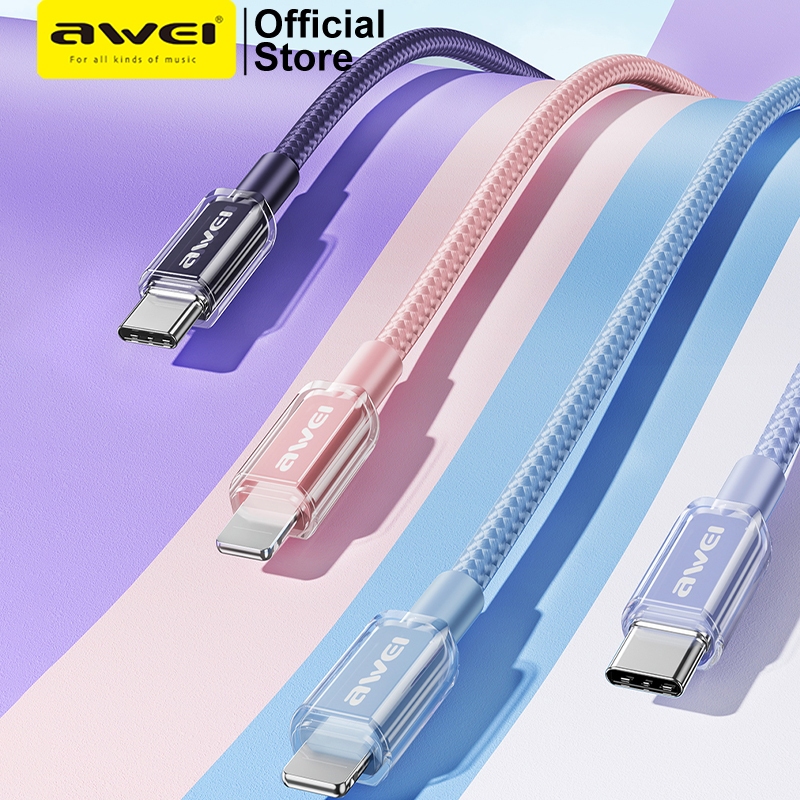 Awei CL-148 60W Type C Cable Fast Charging Nylon Braided USB Cable ...