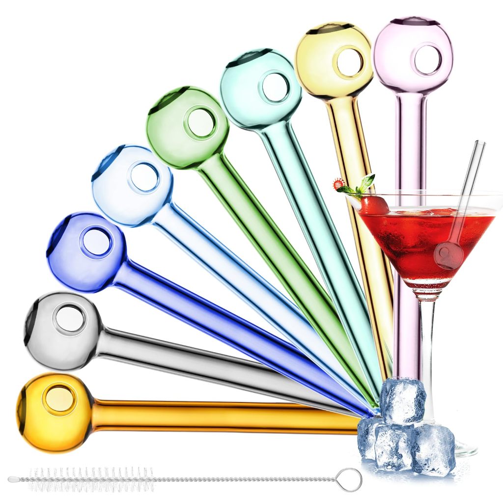 Glass Straws Shatter Resistant, 4 Inch Short Reusable Glass Straw ...