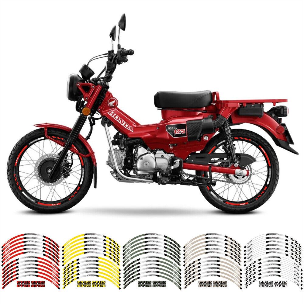 For HONDA CT125 Trail 125 Hunter Cub 17`` inch RIM WHEEL TIRE STRIPES ...