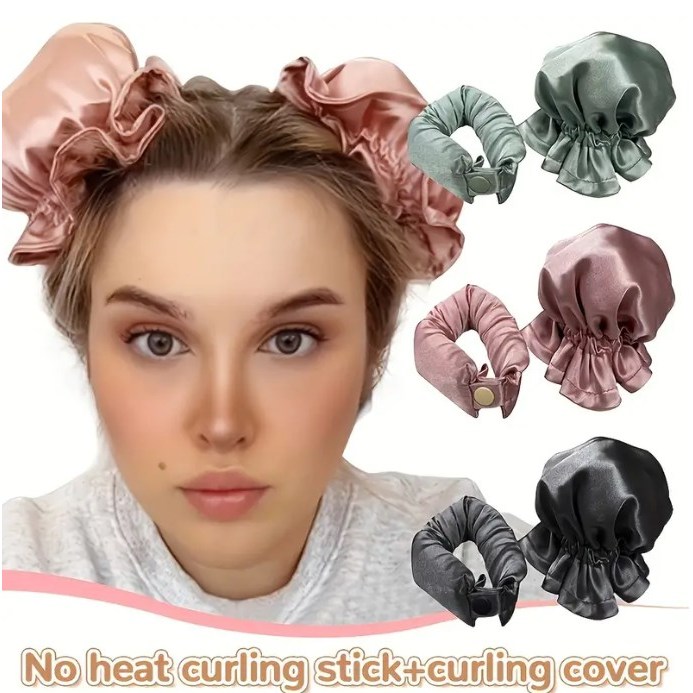 Silk Bun Bons Hair Rollers with Cloth Cover No Heat Curling Rod ...