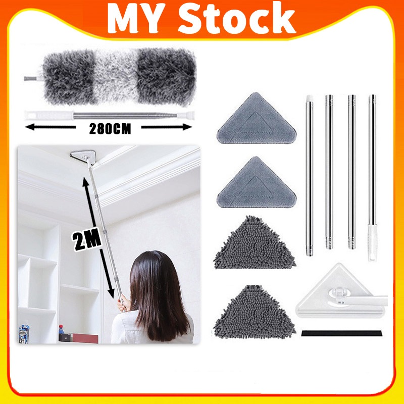 🔥MY Stock🔥Rotating Triangle Mop Multifunctional Cleaner Retractable ...