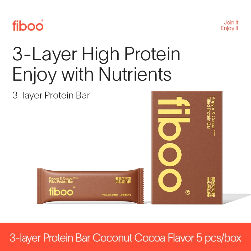 Fiboo 3-layer protein bar meal replacement energy bar whey protein ...