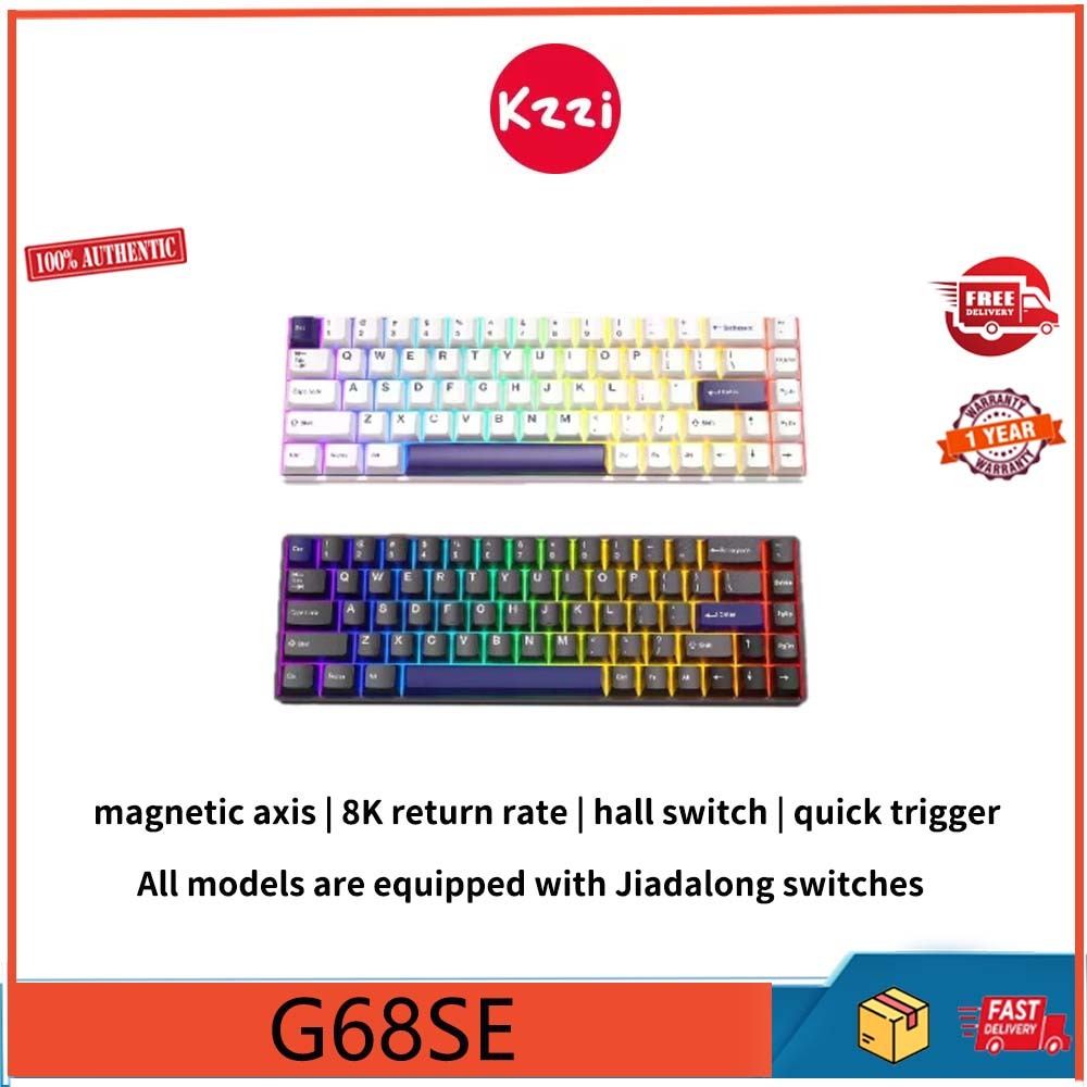 KZZI G68SE gaming magnetic axis wired keyboard, Jiadalong switch, 8KHZ, quick trigger, full key ...