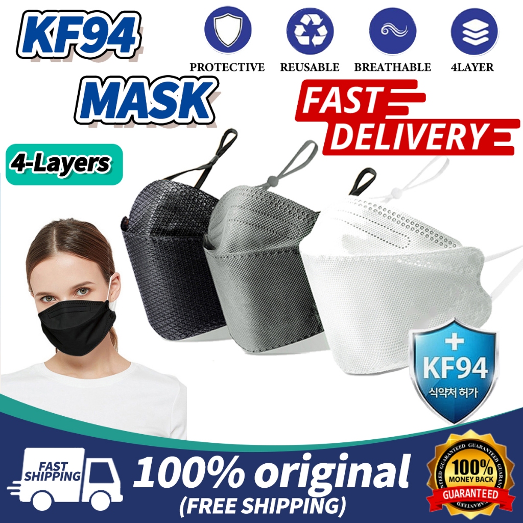KF94 4 PLY Disposable Earloop Face Mask KF94 Pelitup Muka/ KF94 (10PCS ...