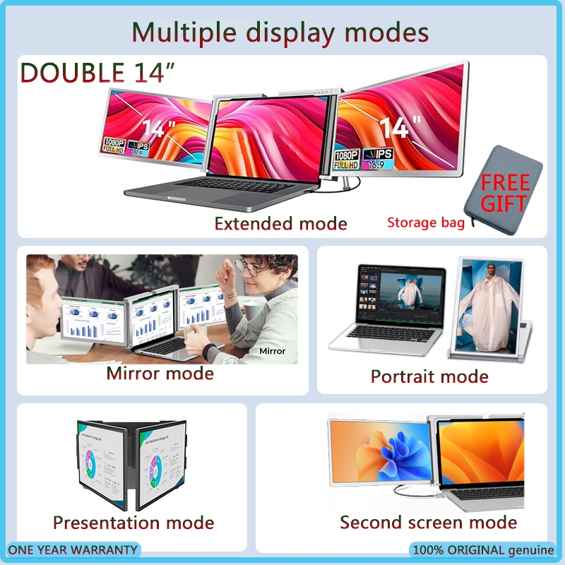 [Ready stock]14"Dual Monitor laptop screen Monitor laptop Stock Design ...