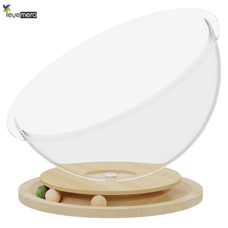 Cat Space Capsule Acrylic Cat Bed Solid Wood Turntable Toy Funny Cat ...