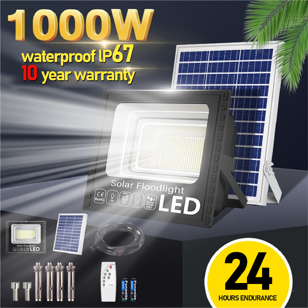 Solar 1000W Solar Light Outdoor Lighting Waterproof Spotlight Upgrade ...