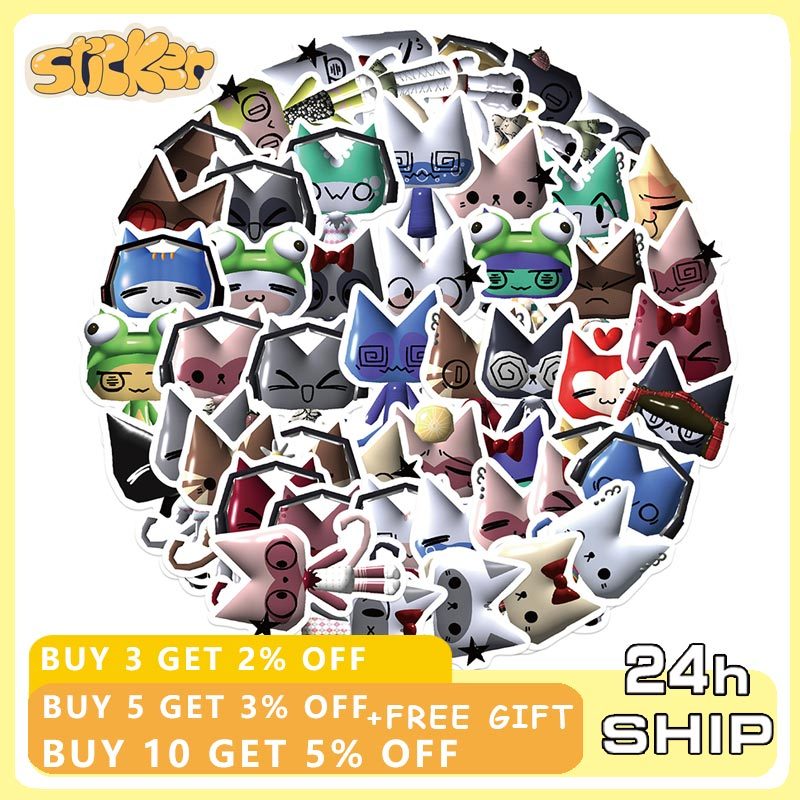 52PCS Toro Inoue Cat Cartoon Stickers DIY Bike Suitcase Guitar Laptop ...