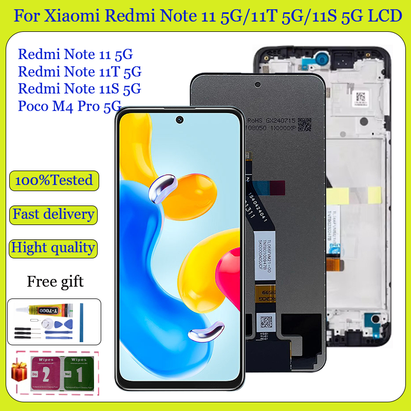 Original For Xiaomi POCO M4 Pro 5G Redmi Note 11 5G/Note 11S 5G/Note 11T 5G LCD Display Touch ...
