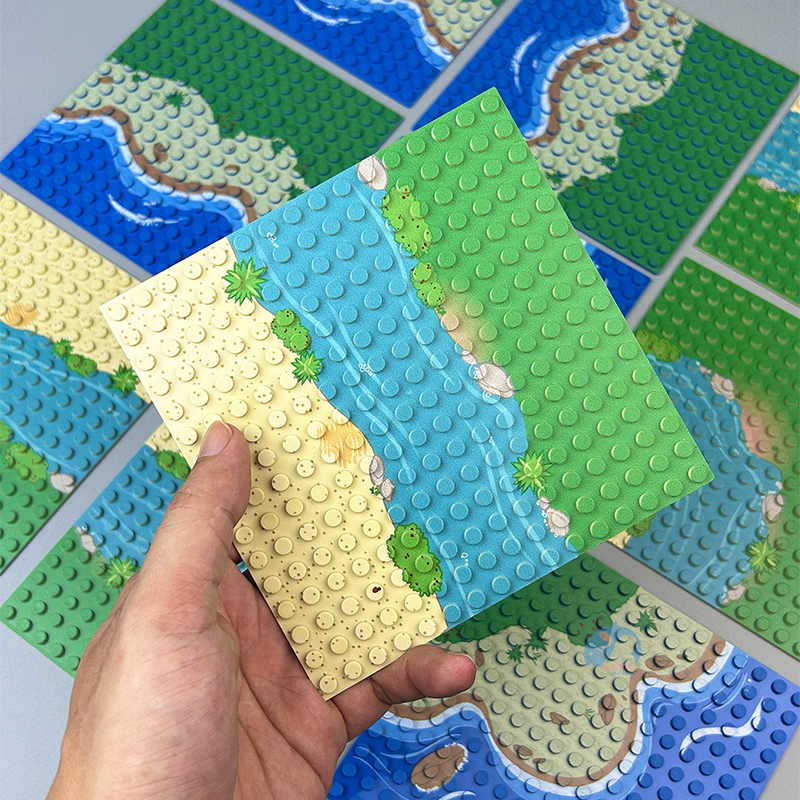 Colorful Building Blocks Base Plate Bricks Toy MOC Beach Island/Forest ...