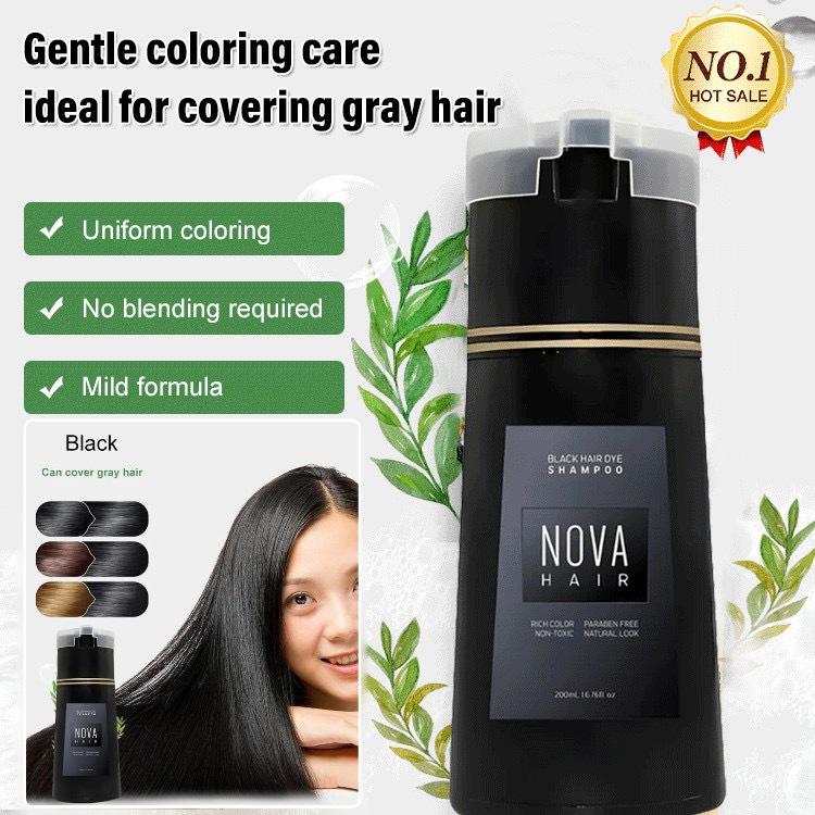 Nova Hair Dye Shampoo Gentle Hair Coloring Shampoo White Hair Shampo ...