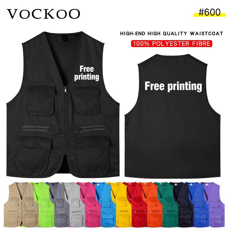 Overalls Vest Custom Sleeveless Jacket Photography TV Media Volunteer ...