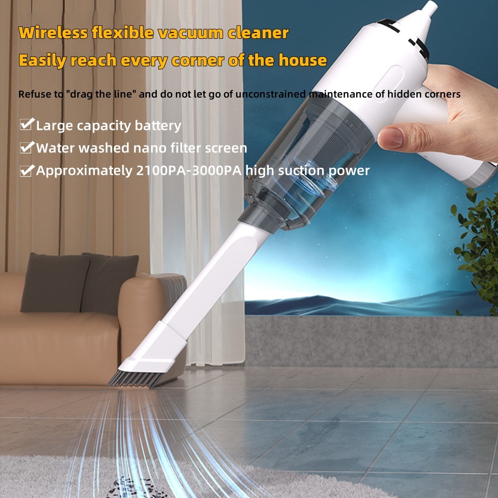 Handheld car wireless vacuum cleaner blowing suction dual portable dust ...