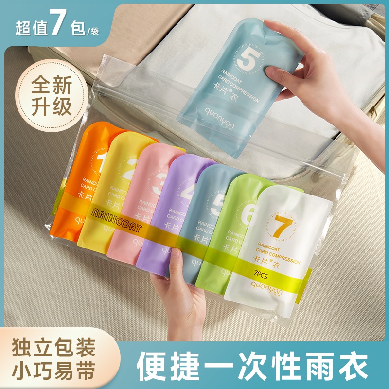 Disposable Raincoat Card For Adult Full Body Thickened Compressed Rain ...
