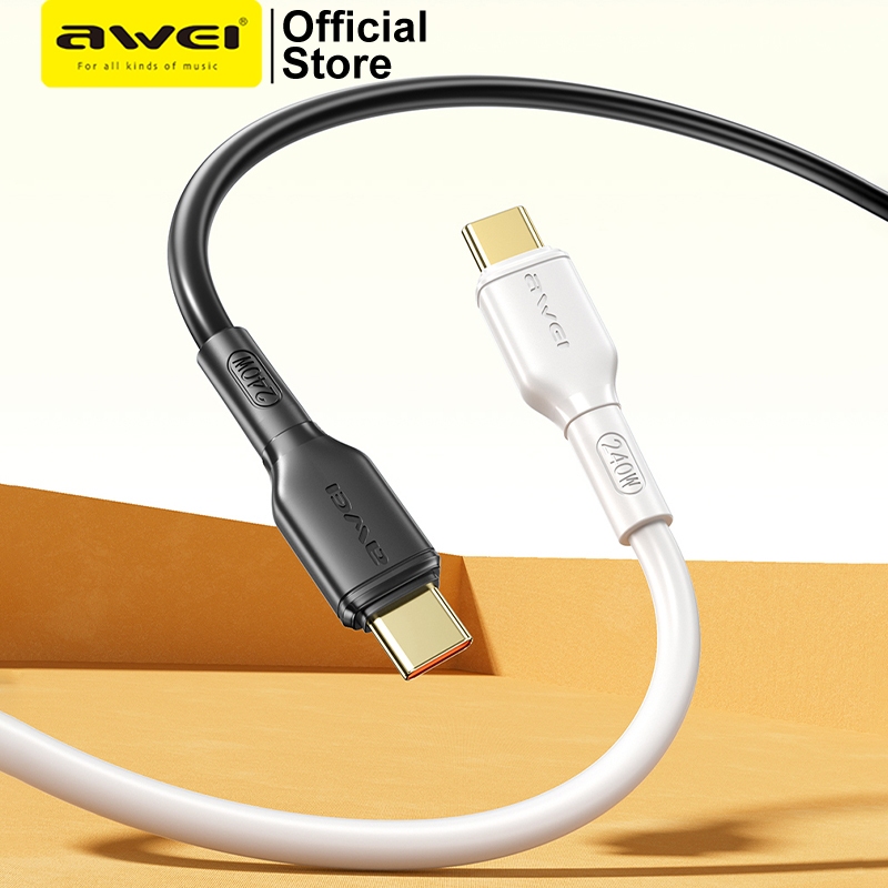 Awei CL-221T Type C Cable 5A Fast Charging 240W 2M USB For iPhone 15 ...