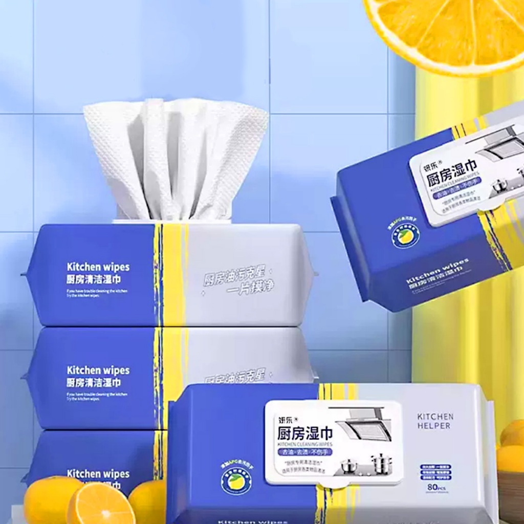 (Ready stock) Multipurpose Kitchen Cleaning Wet Wipes 80 Sheets Per ...