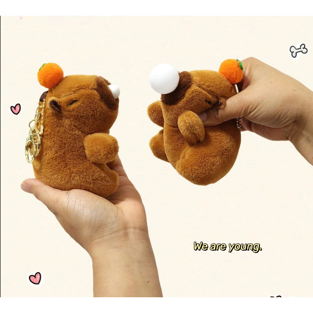 Cute Decompression Spit Bubble Capybara Pendant Plush Toy Doll Bag ...