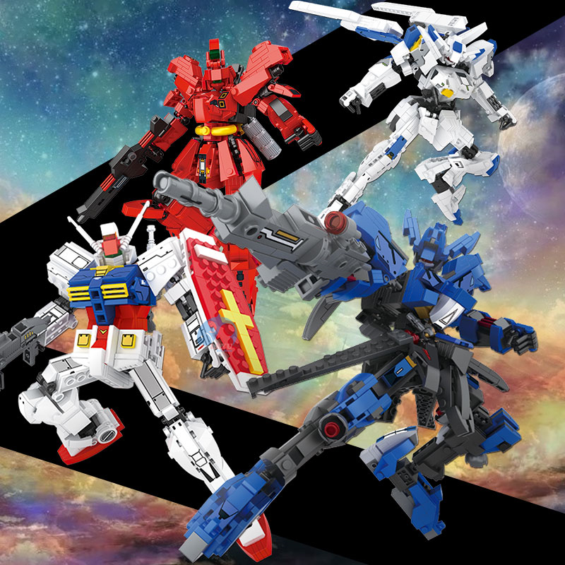 8Set Gundam Mech Building Blocks Toy Set, Mobile Suit Robot Blocks ...