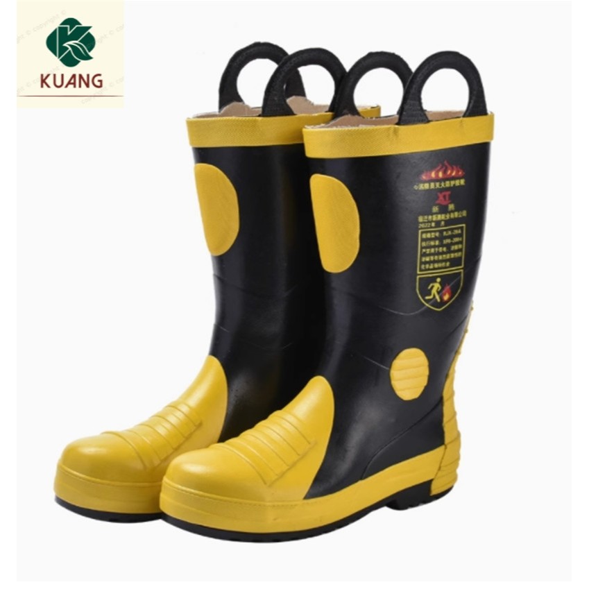 Fireman Steel Toe Flame Retardant, Heat Insulated, Waterproof, Rubber ...