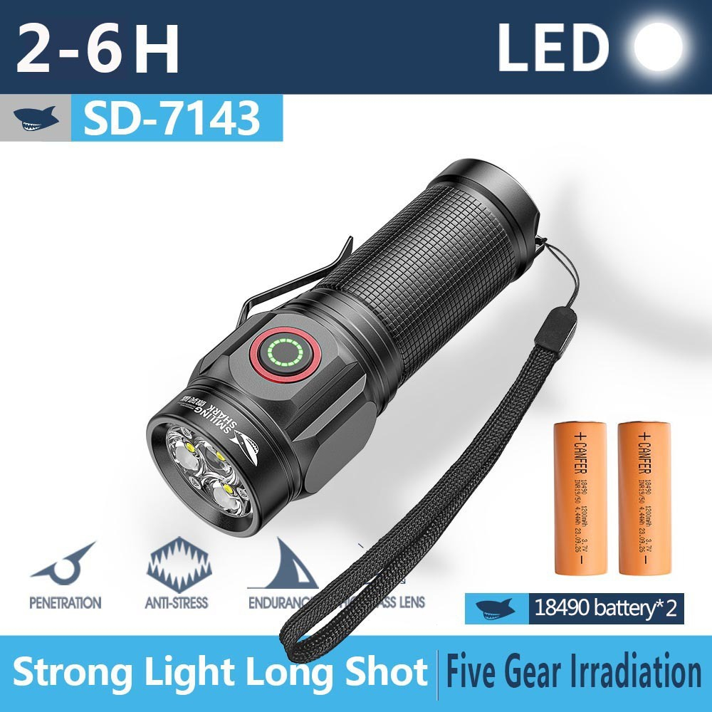 SmilingShark SD7143 Protable Torch Light Led*3 5000LM Rechargeable ...
