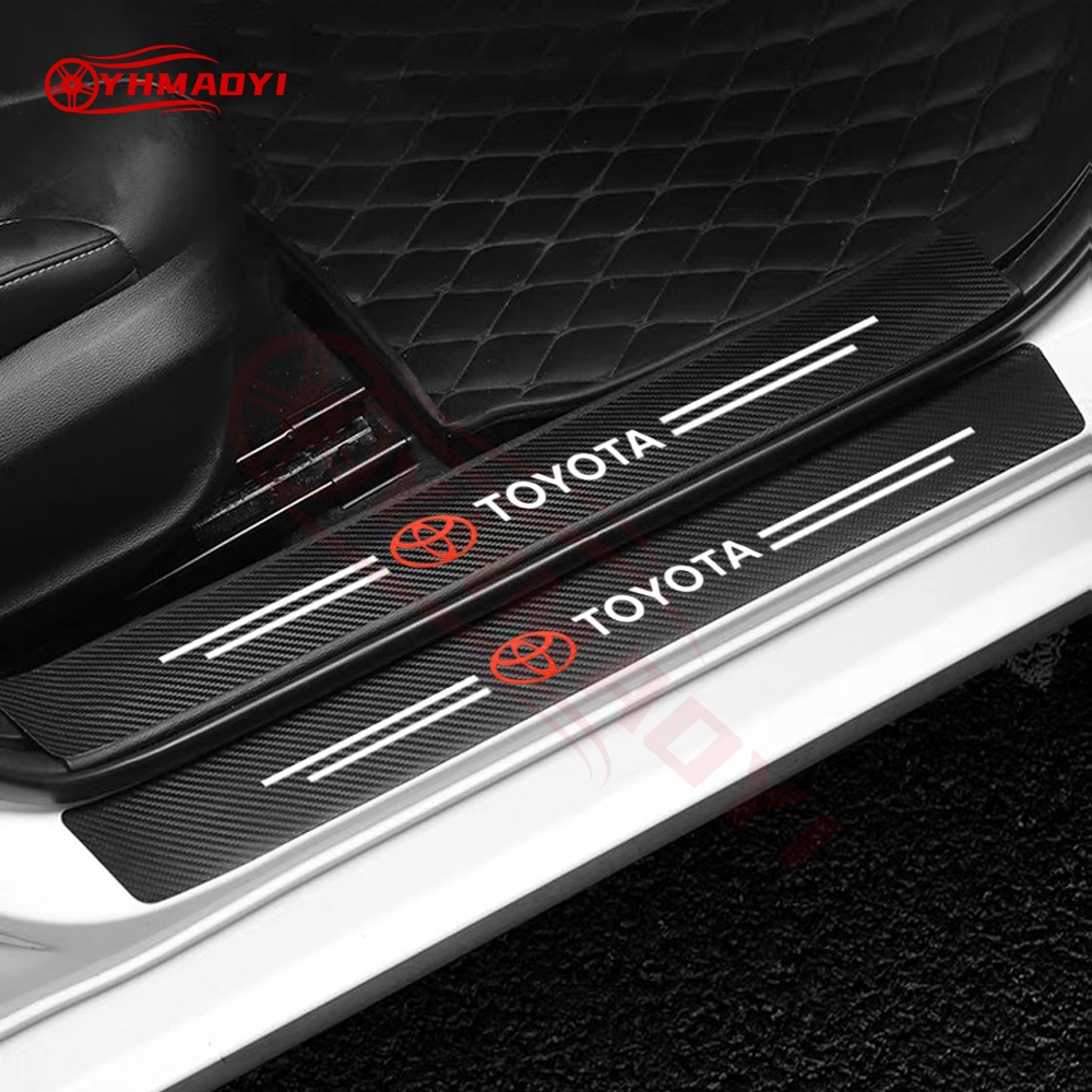 Toyota Universal Car Door Side Step Threshold Sticker Carbon Fiber ...