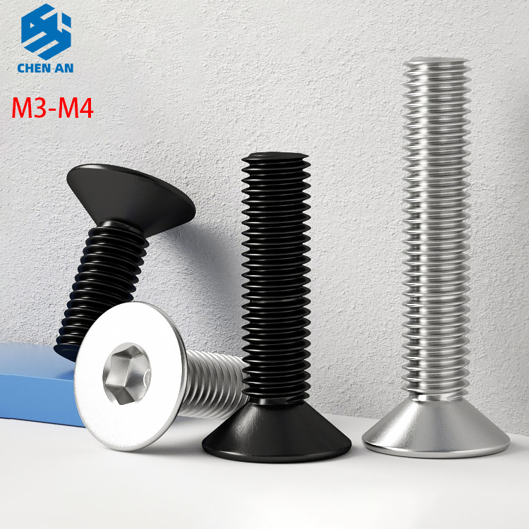 M3 M4 Hex Csk Socket Flat Head Phillips Countersunk Head Stainless ...