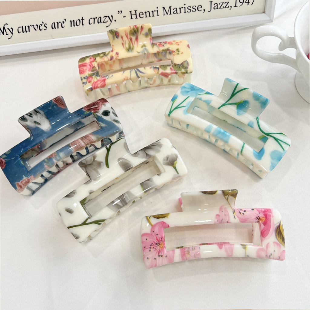 RUDAN's new high-end fashion printed square large commuting shark clip ...