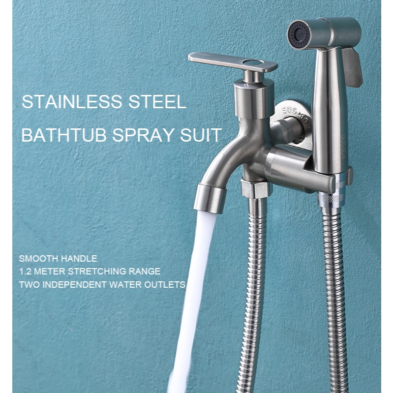 High pressure Bidet spray set hand bidet two way tap faucet bathroom ...