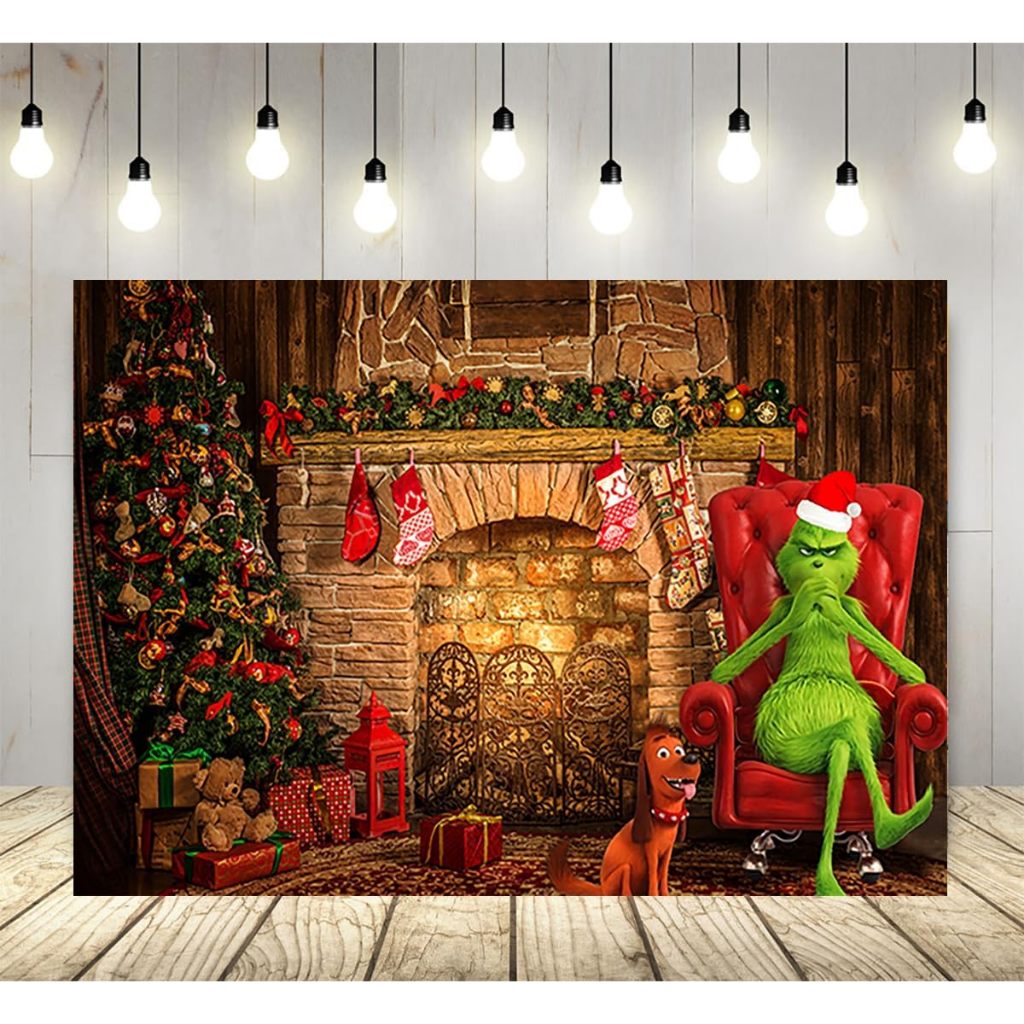 Retro Fireplace Photography Backdrop for Christmas Party Supplies 5x3ft ...