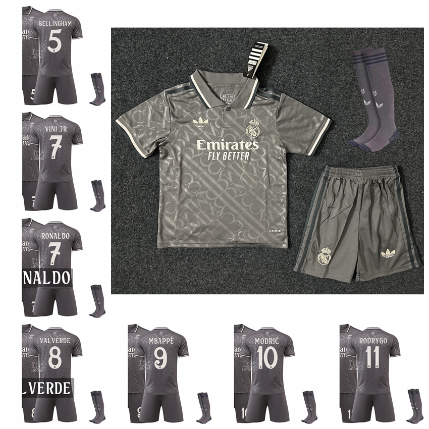 2024-25 Season Real Madrid Home Kids Adult Jersey Sets Bellingham ...