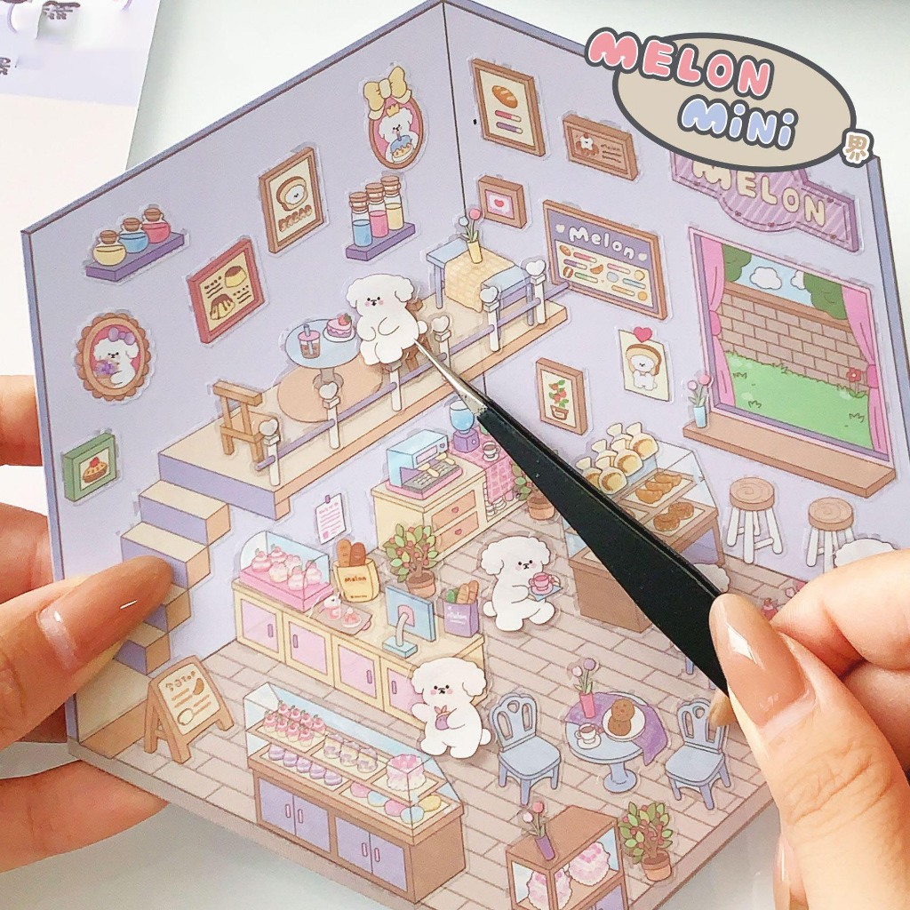 ENWEI 3 Pcs [Stereoscopic Scene Series] Cartoon Journal Stickers ...