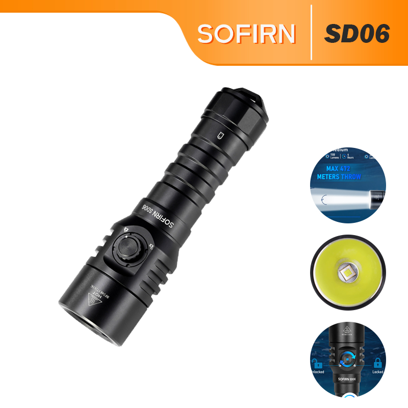 SOFIRN SD06 Powerful Dive light 3200lumens long-range spotlight 100m underwater flashlights ...
