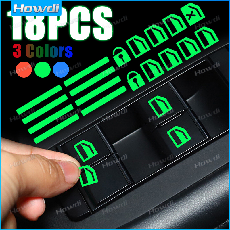 Car Button Sticker Car Window Luminous Button Sticker Car Window ...