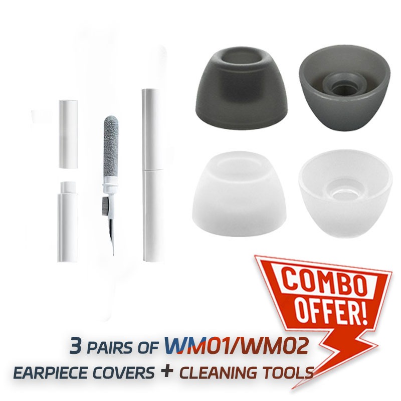 清潔筆+耳帽套件3 pairs Baseus WM01/WM02 3-in-1 cleaning kit for ear and ear ...
