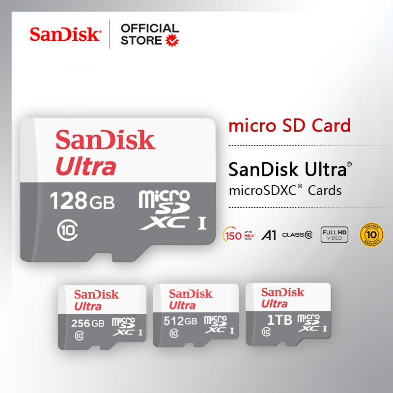 SanDisk Ultra A1 MicroSD Memory Card 150MB/s Class 10 for Smartphones, Tablets, IP Camera ...