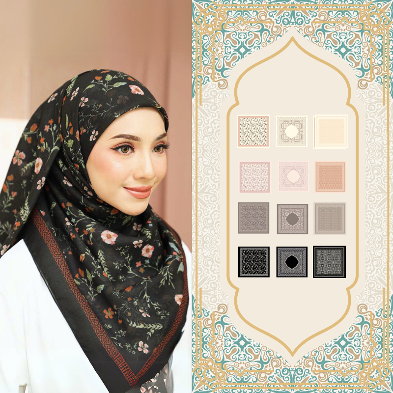 Tudung Bawal Printed Bidang 45 Tudung Bawal Cotton Voile Printed Bawal ...